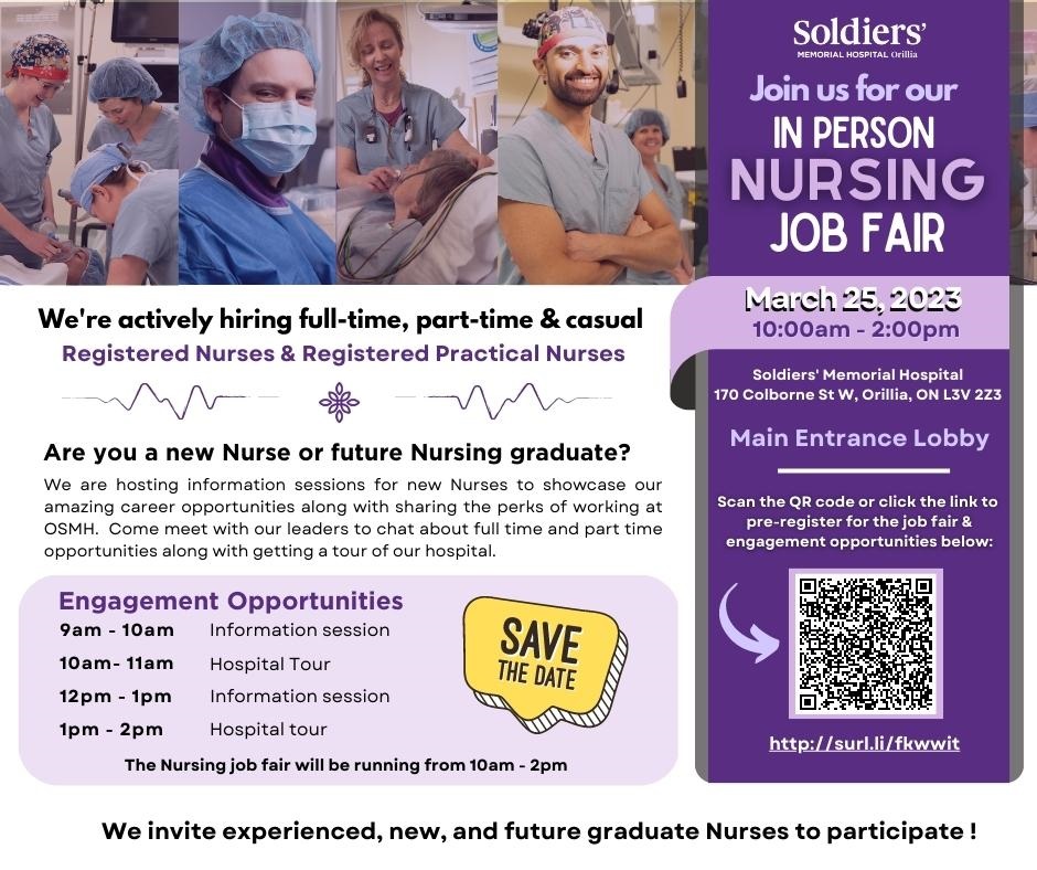 OSMH Hosts In-Person Nursing Career Fair This Saturday - Soldiers ...