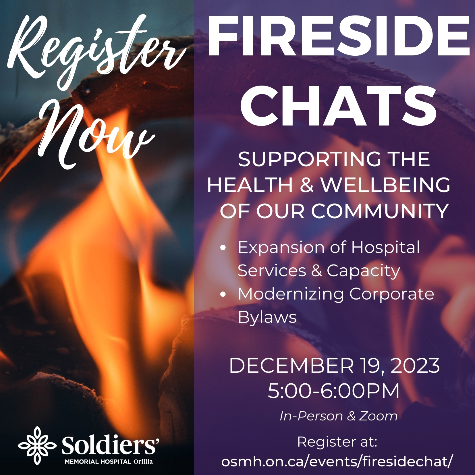 Fireside Chats - Supporting the Health & Wellbeing of our Community - Soldiers' Memorial Hospital